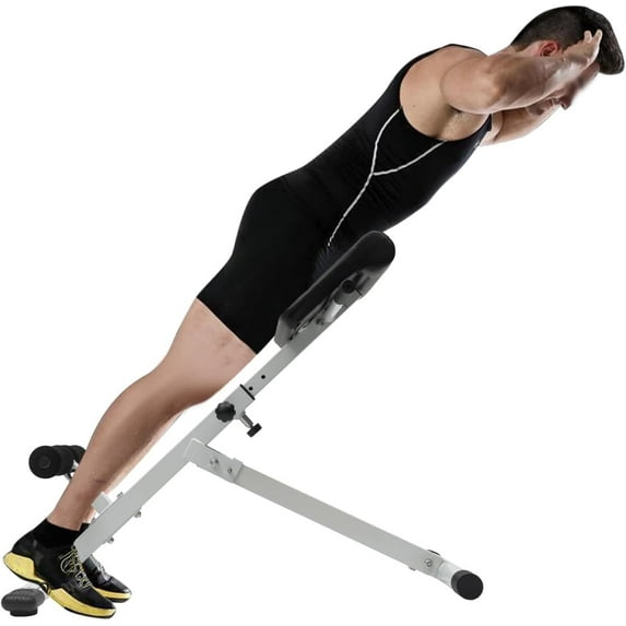 Hyperextension Bench with Adjustable Height and Back, Multi-functional ...
