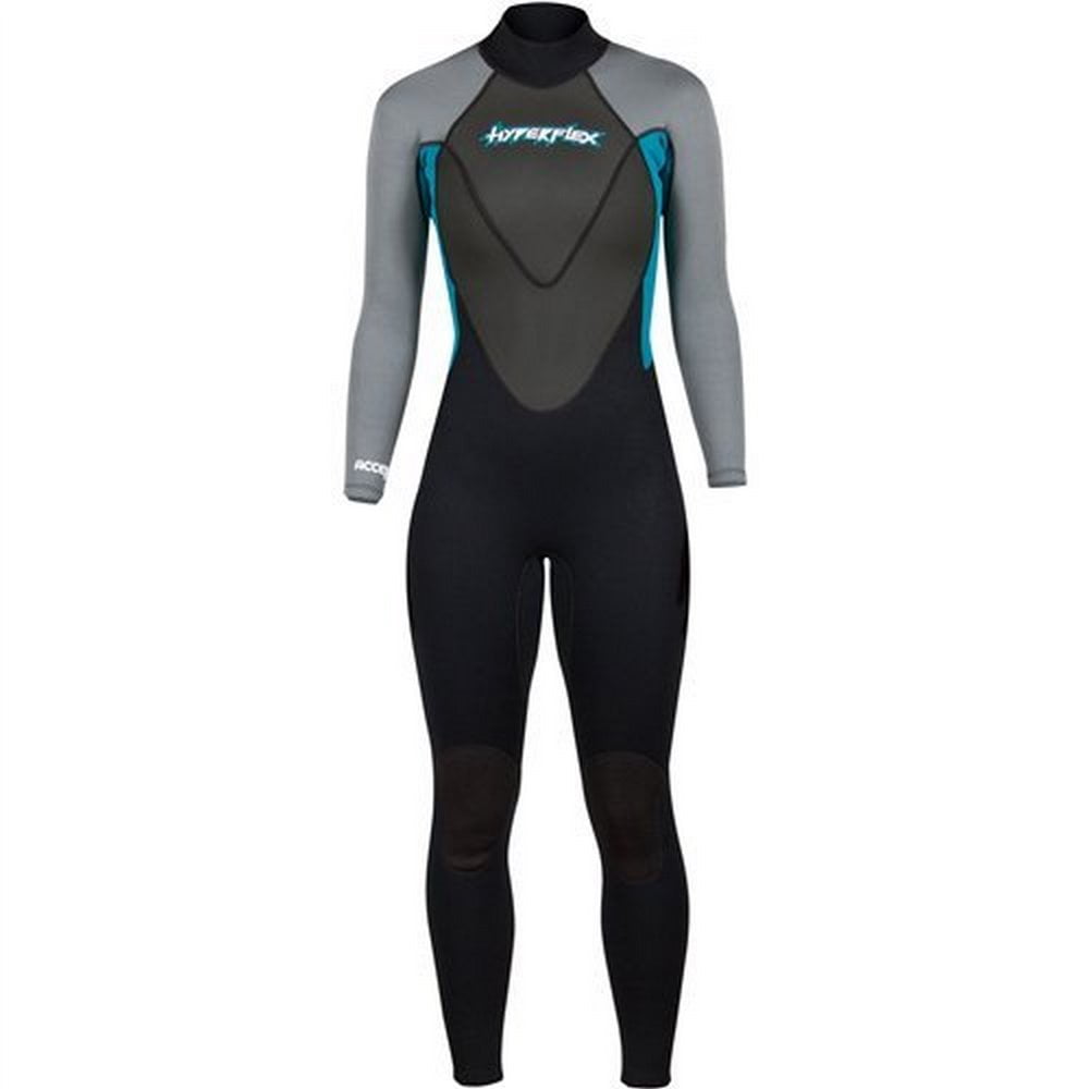 Hyperflex Womens Access 3/2mm Full Wetsuit, Adult, Black/Teal, 8 ...