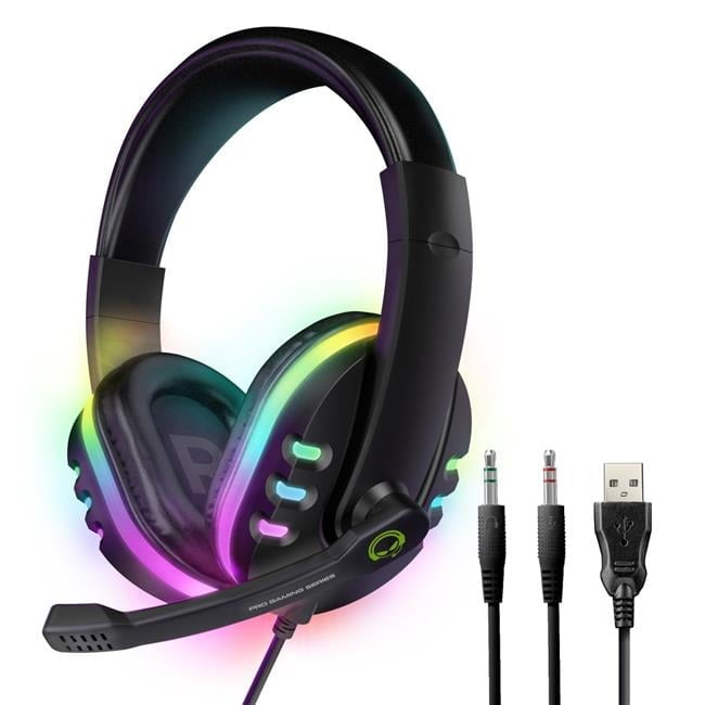 Hypergear SoundRecon RGB LED Gaming Headset w/ 7 Color Lights & Mic ...