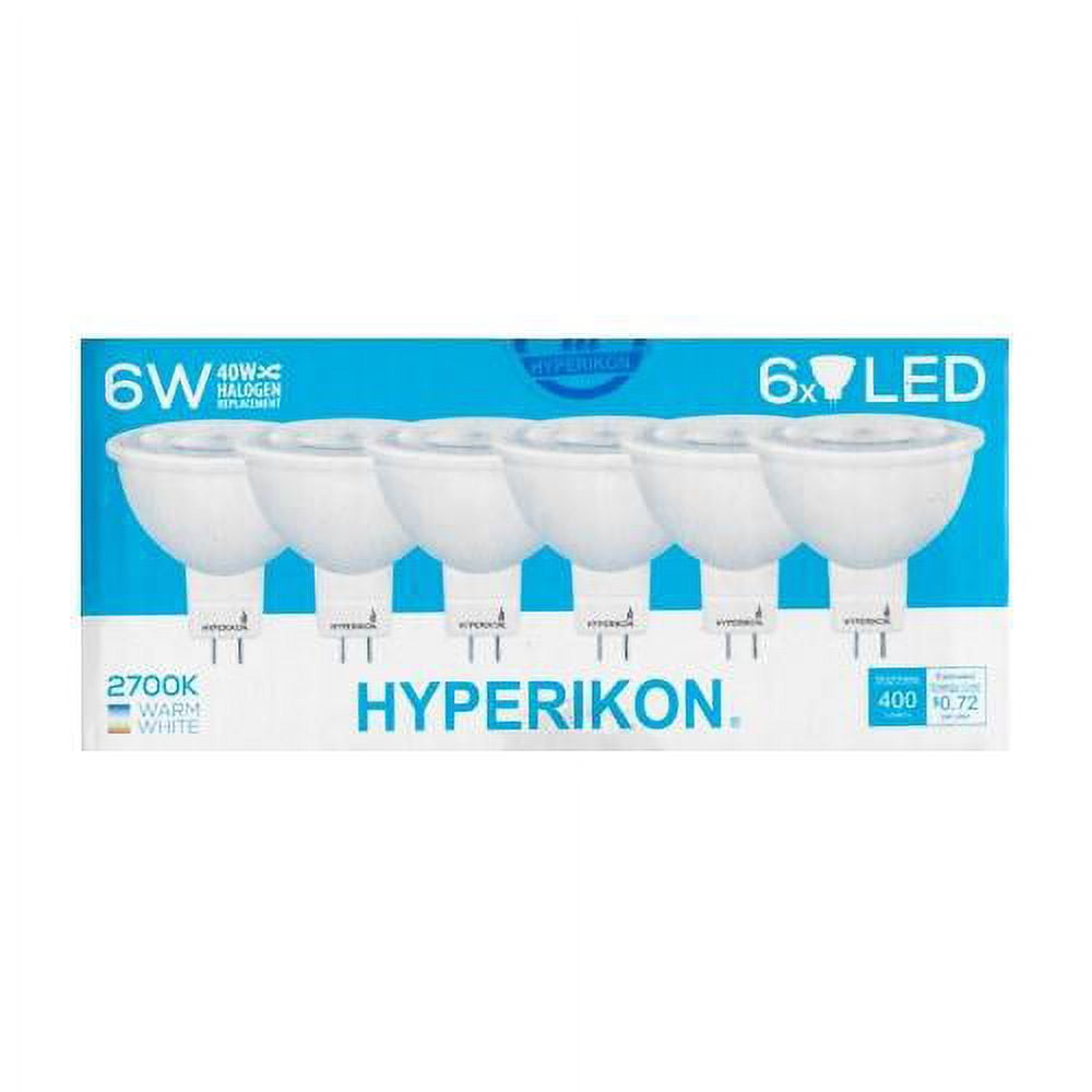 Hyperikon 6 Watt LED GU5.3 Light Bulb - WarmWhite (6 Pack) 40W ...