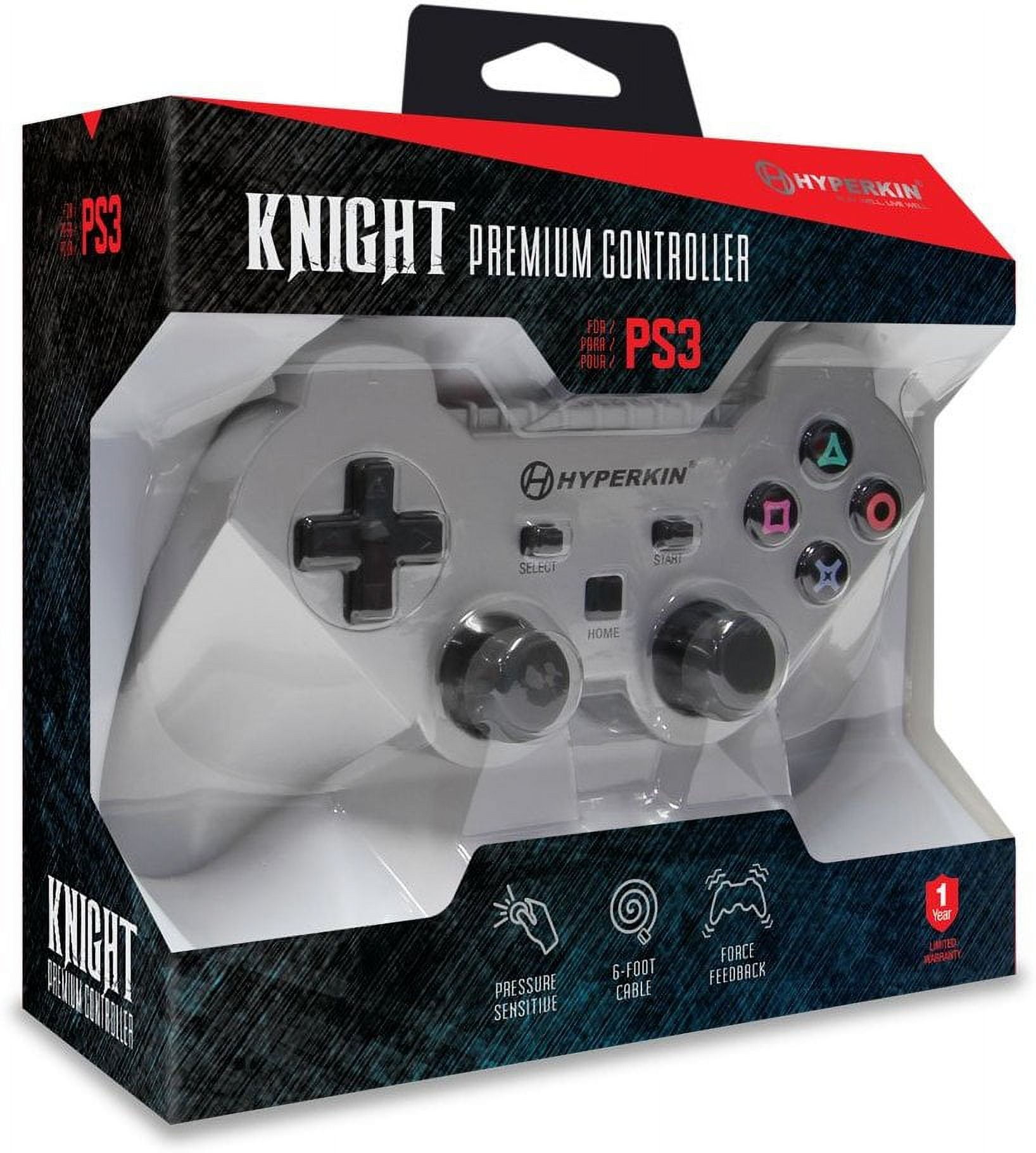 Hyperkin "Knight" Premium Controller for PS3/ PC/ Mac (Silver ...