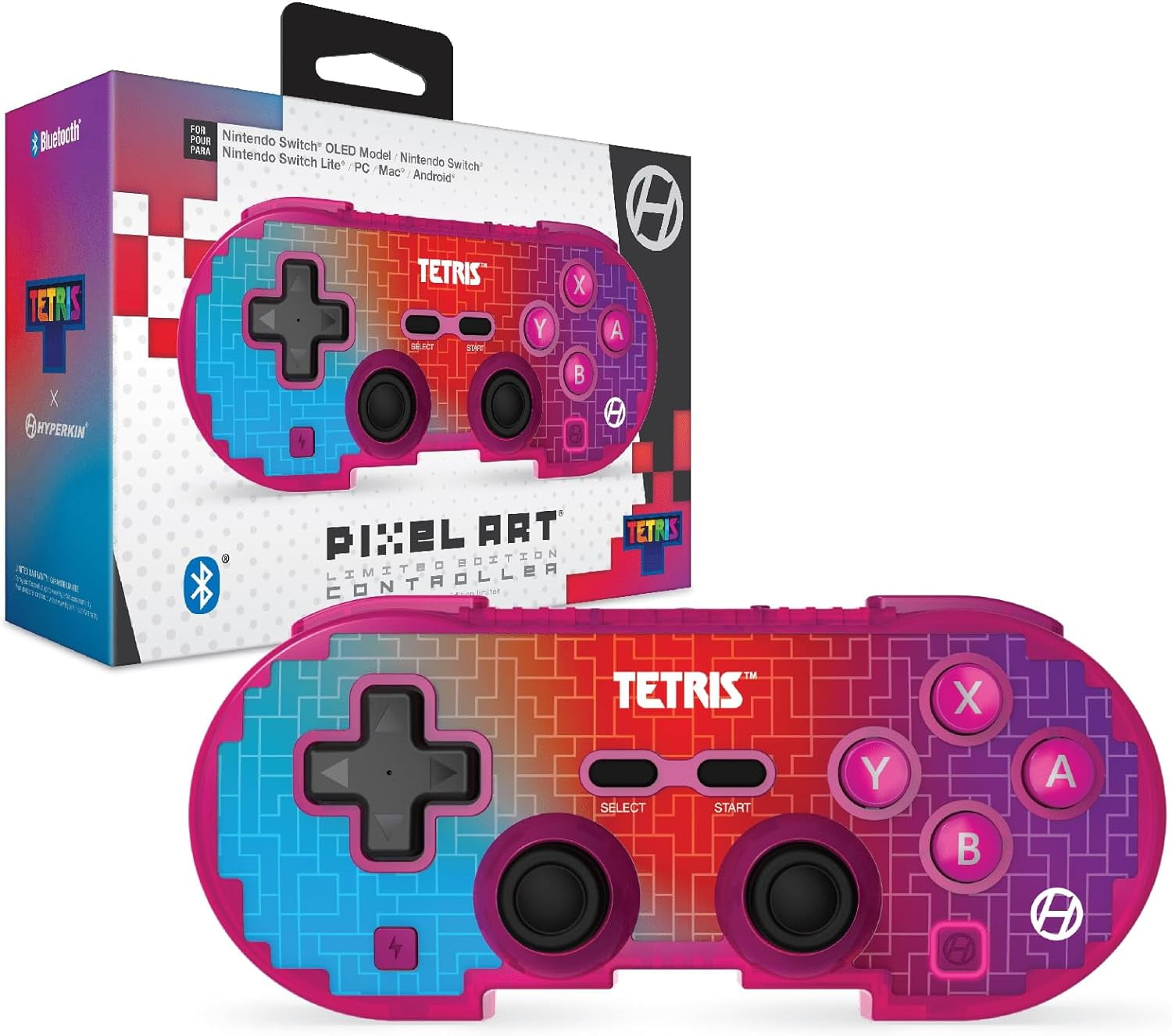 Hyperkin Limited Edition Pixel Art Bluetooth Controller Official Tetris™ Edition - Officially ...