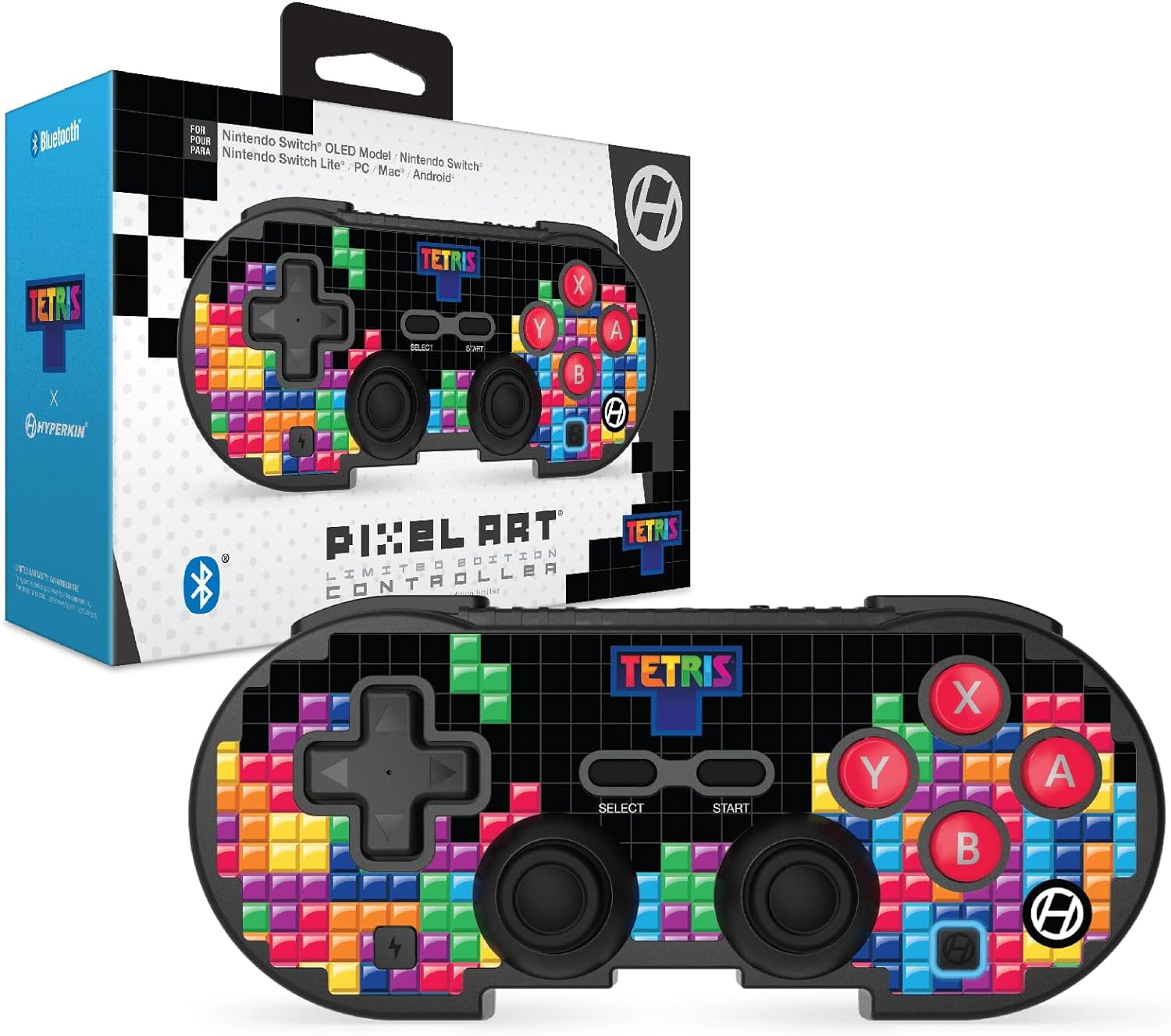 Hyperkin Limited Edition Pixel Art Bluetooth Controller Official Tetris ...