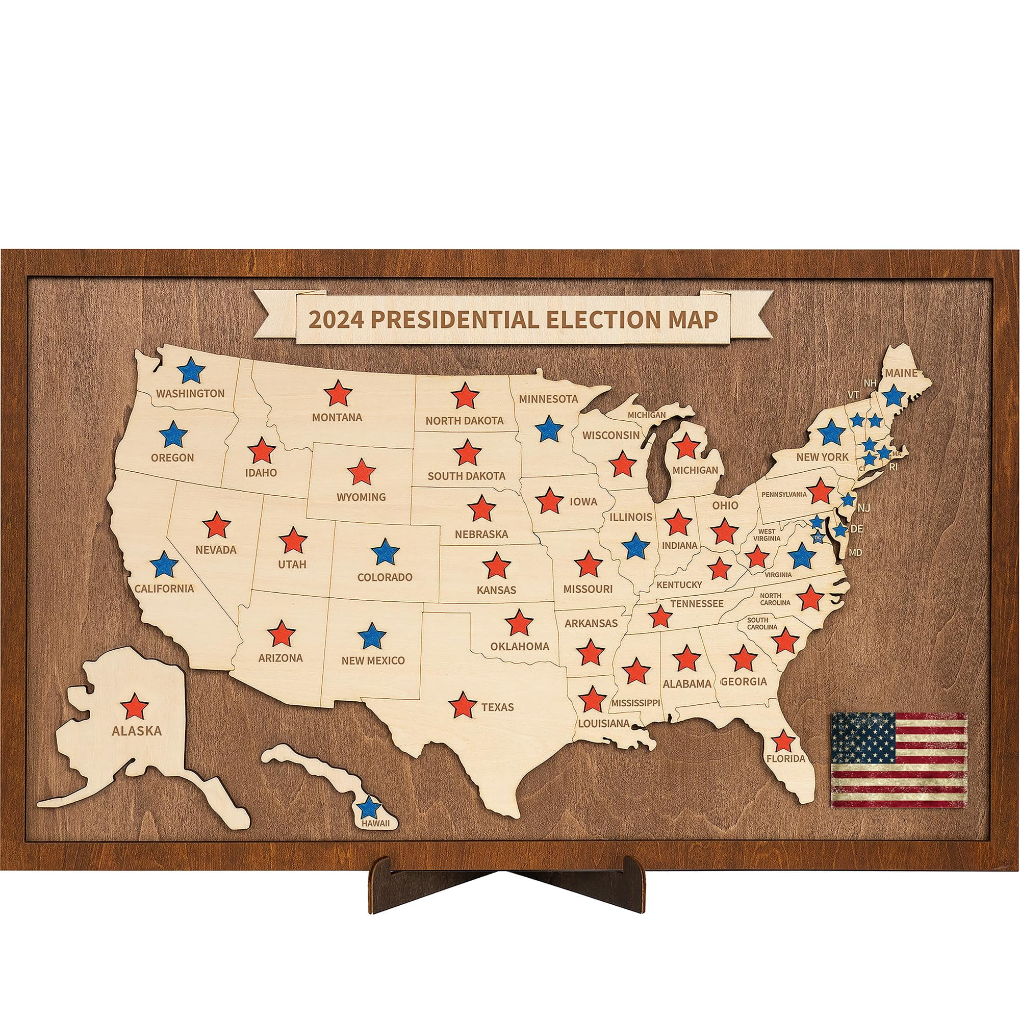 Hyperlama 3D Wooden United States 2024 Presidential Election Map ...