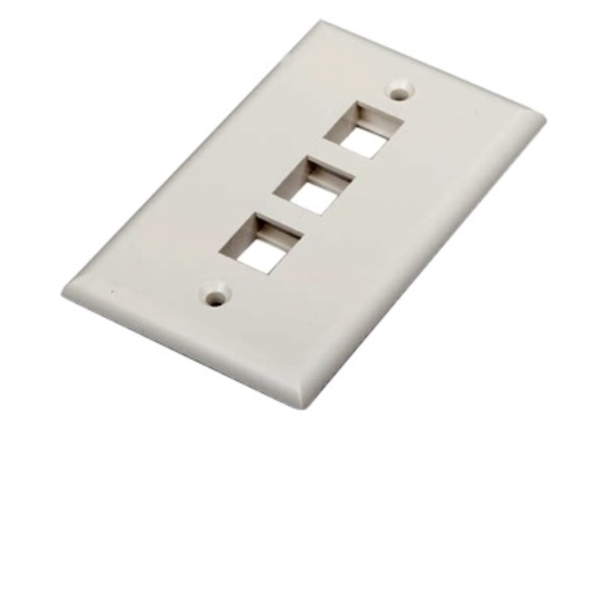 Hyperline HY-FP-U-3-WH White 3-Port 2.8’’ x 4.5’’ Face Plate - Walmart.com
