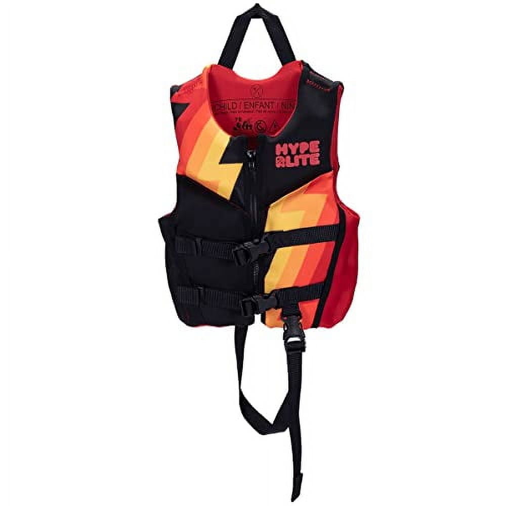 Hyperlite Indy CGA Kids Wakeboard Vest Black/Orange Child (30-50Lbs ...