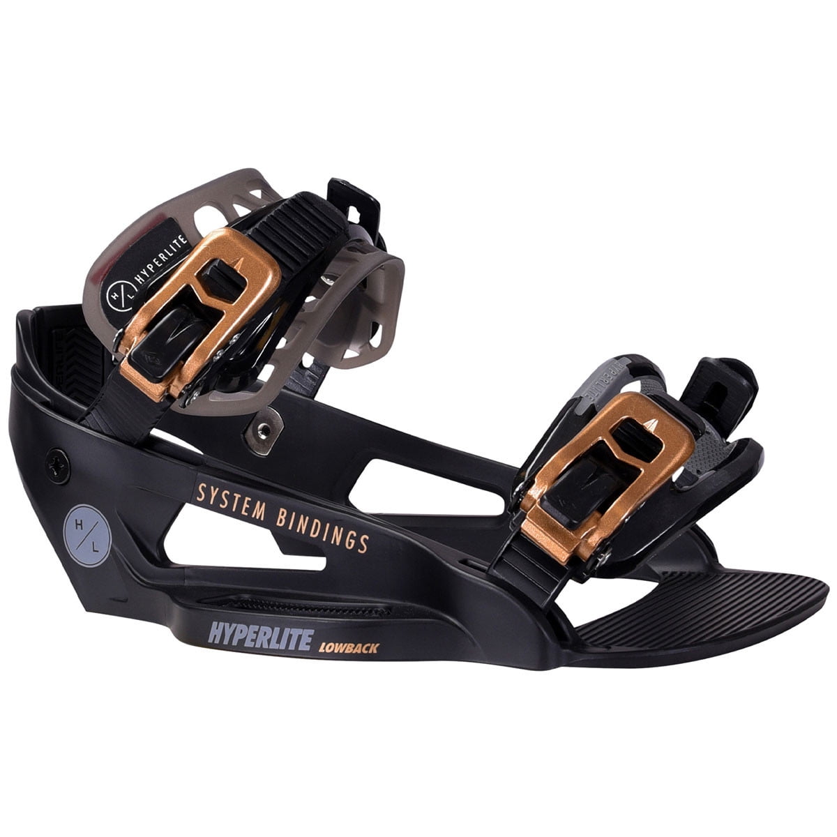 Hyperlite System Lowback Wakeboard Bindings (Black/Gold) 2025 - Walmart.com