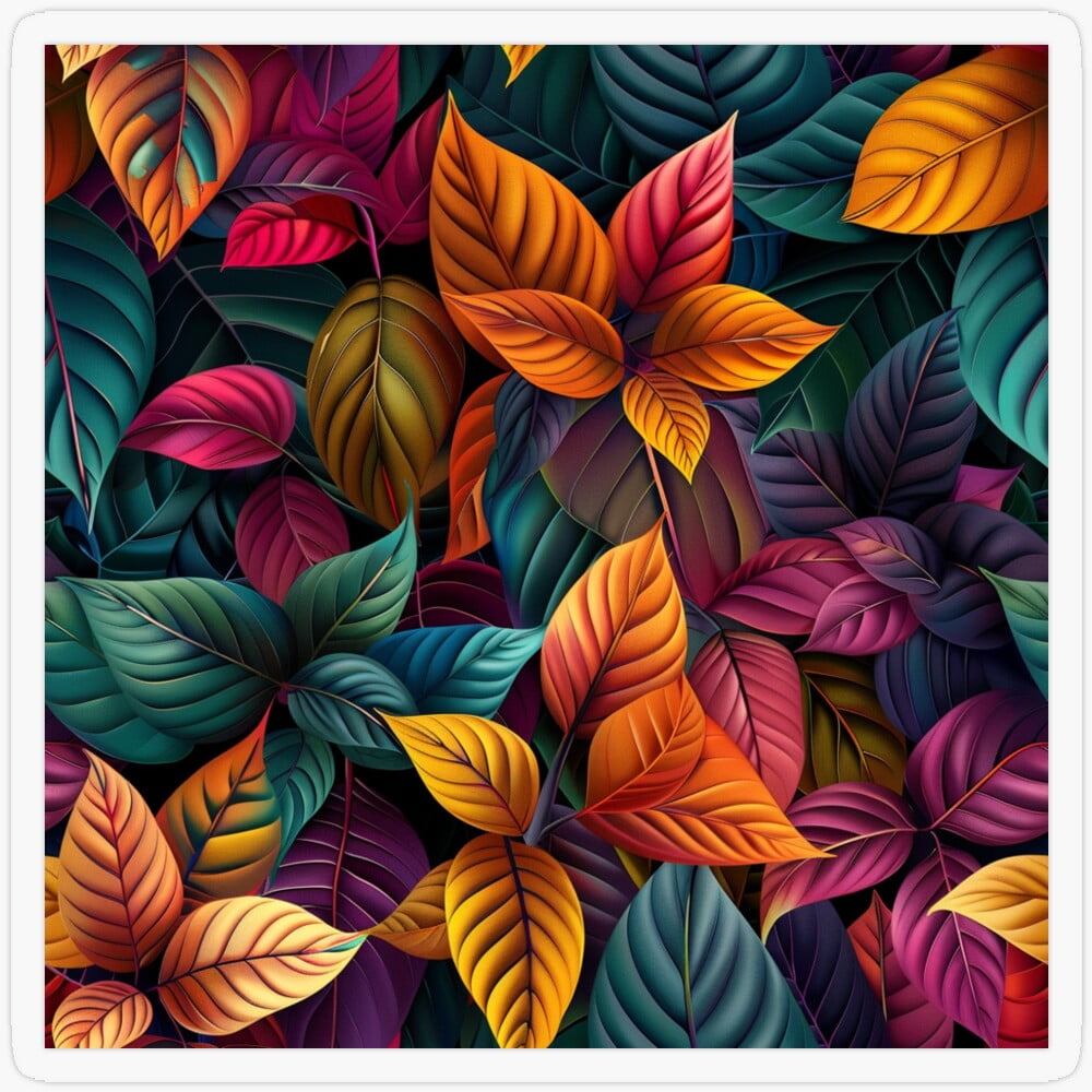 Hyperrealistic And Vibrant Foliage Sticker Kir-4644 - Walmart.com