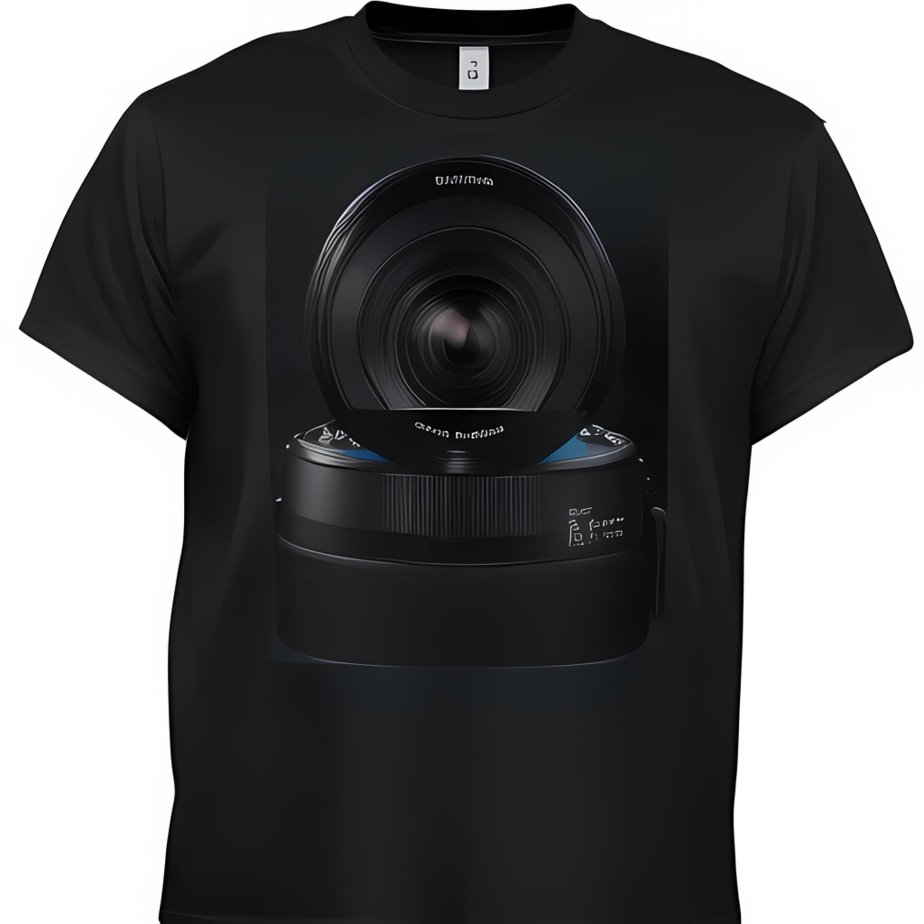 Hyperrealistic Camera Lens Design T-Shirt Detailed Vector Graphics ...