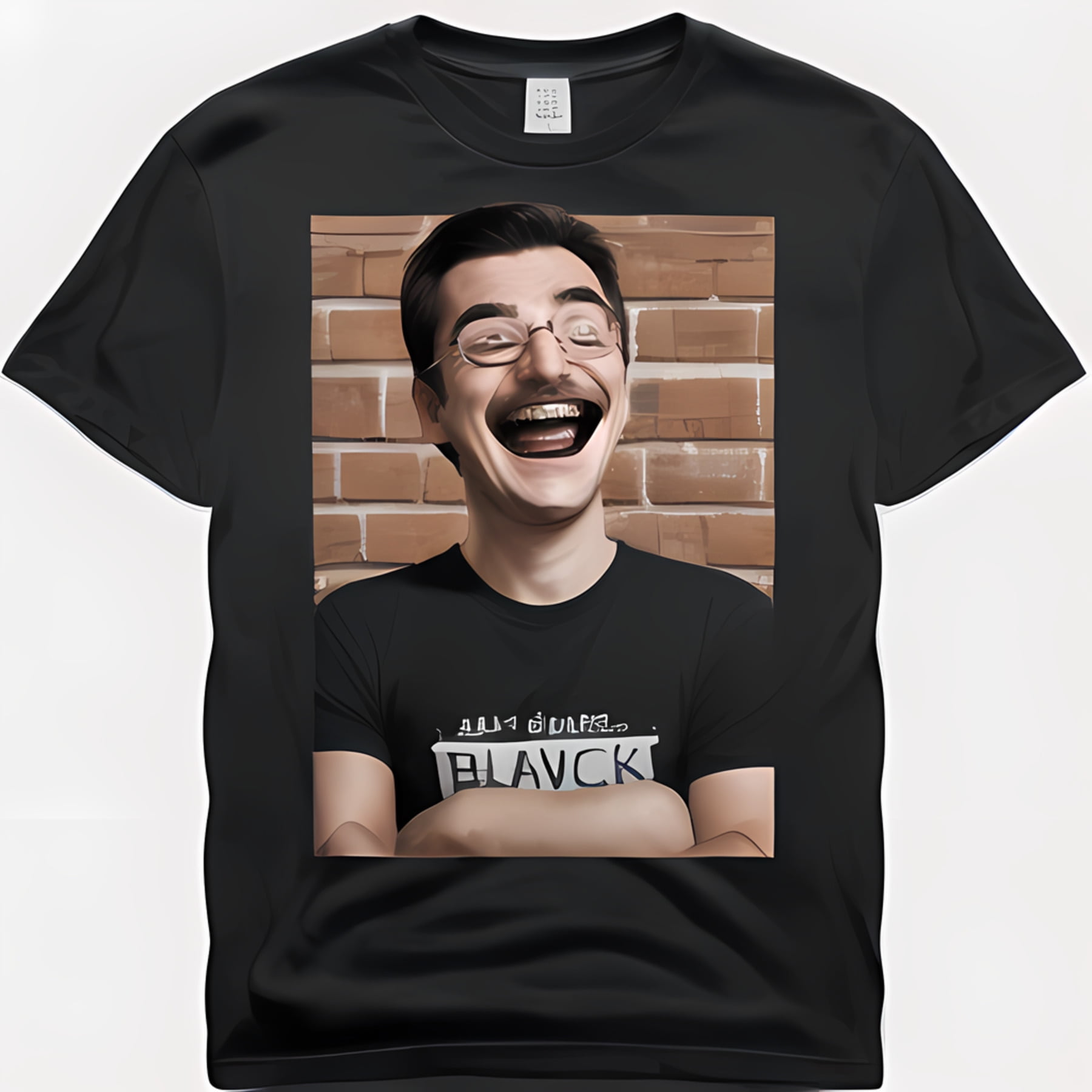 Hyperrealistic Caricature of Streamer Kjellie on Black T-Shirt High ...
