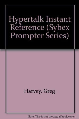 Pre-Owned Hypertalk Instant Reference (Sybex Prompter Series) Paperback ...