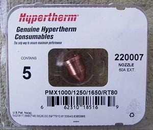 Hypertherm 220007 Powermax 1000 60 Amp Extended Nozzles - 5 Pack - Walmart.com