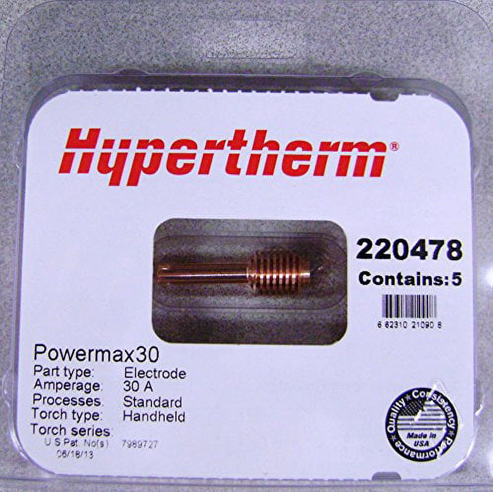 Hypertherm 220478 Electrode, T30v/T45v/m, 15-45 A, 5 pack - Walmart.com