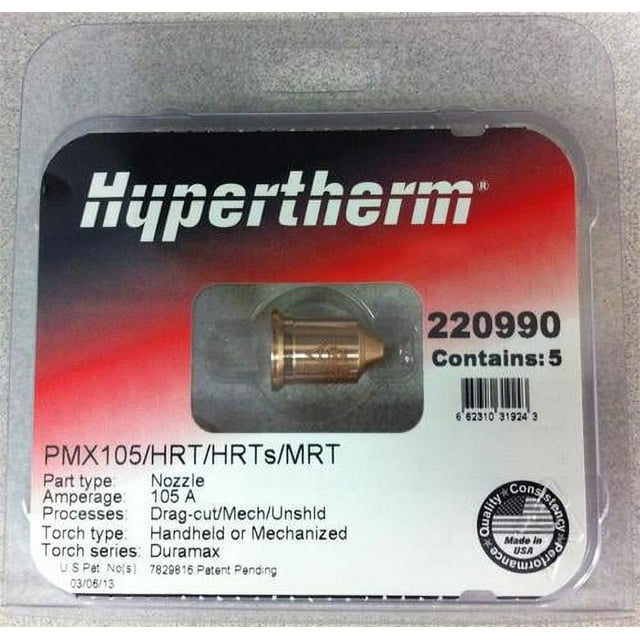 Hypertherm 220990 Nozzle for 105A Cut, 5 pack - Walmart.com
