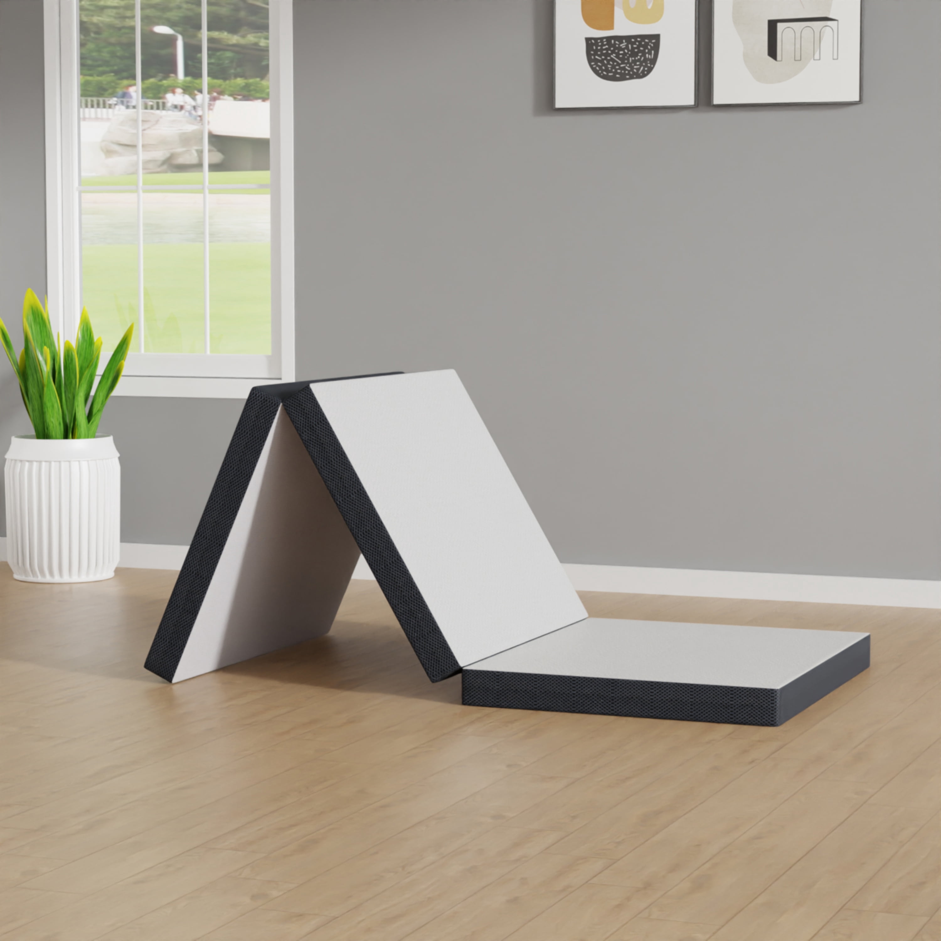 Hypno Medium Firm White Narrow Twin 3" Tri-Fold Memory Cot Mattress for ...