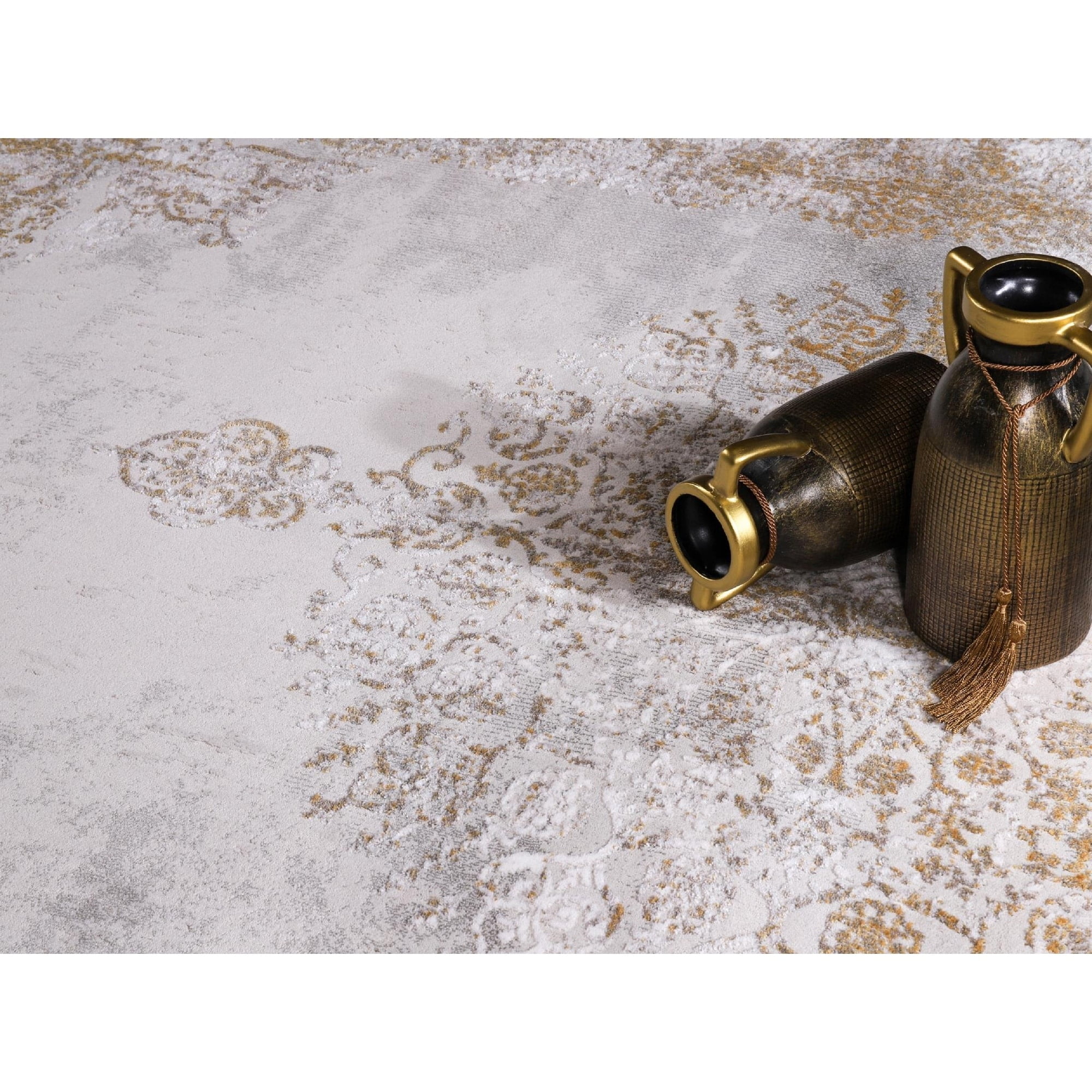 Hypnos Collection Beige Medallion Area Rug 7'11" x 10'6" Rectangle ...