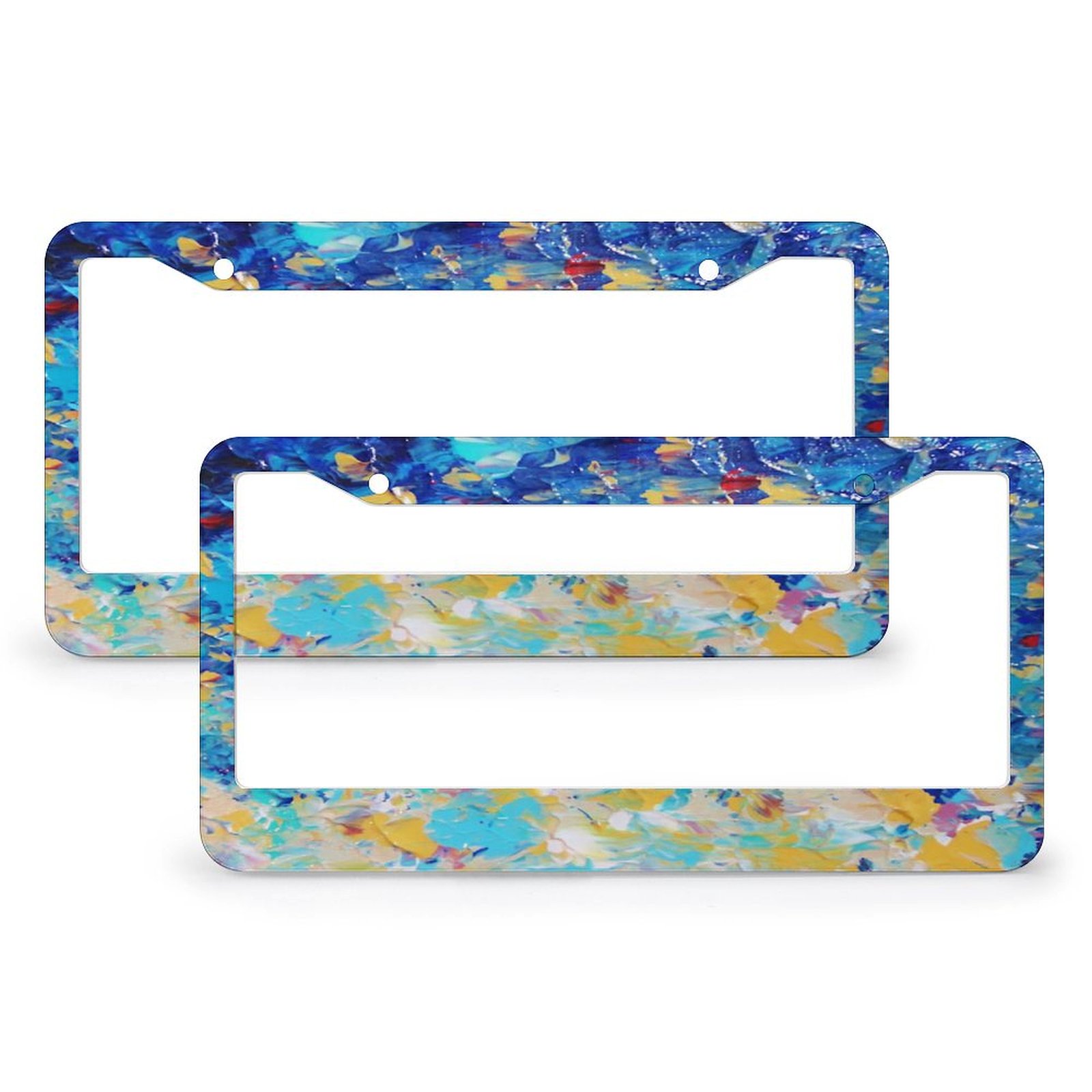 Hypnotic Blue Sunset 2 Pack License Plate Frame - Car Plate Holder ...