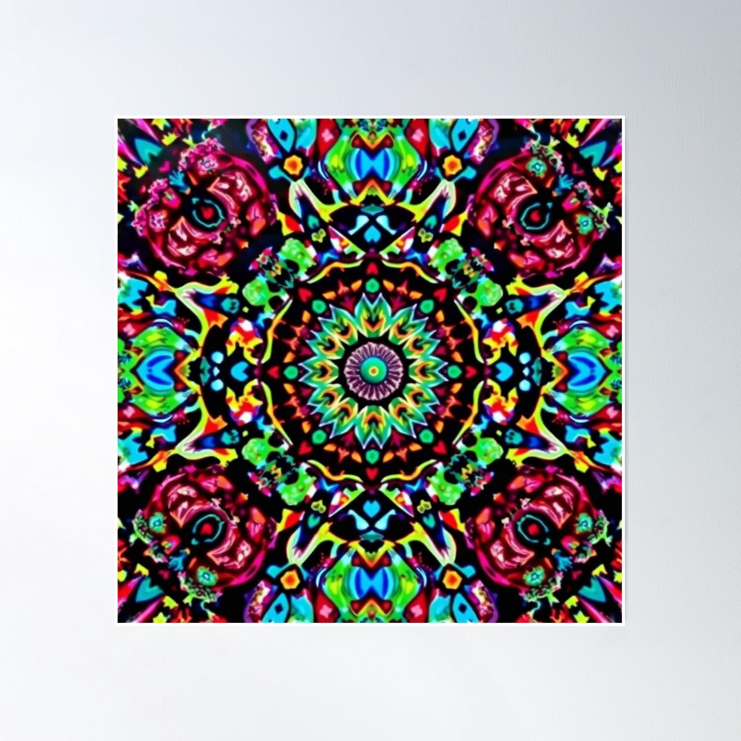 Hypnotic Psychedelic Swirls And Repeats Poster Wall Art, Modern Wall ...