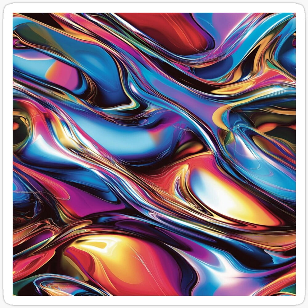 Hypnotic Silver Fluid Sticker Kir-3358 - Walmart.com