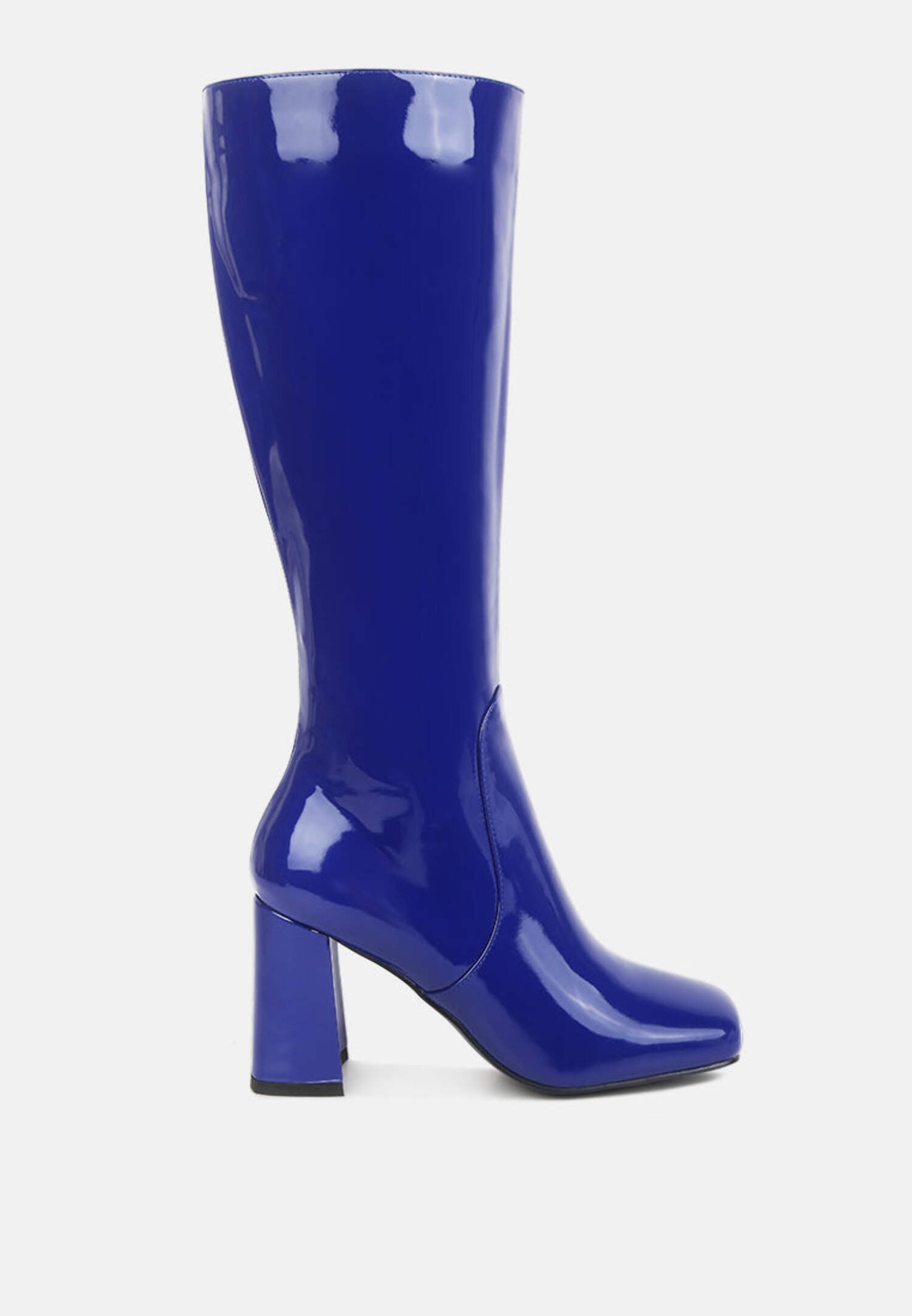 Hypnotize Patent Pu Block Heeled Calf Boots - Walmart.com