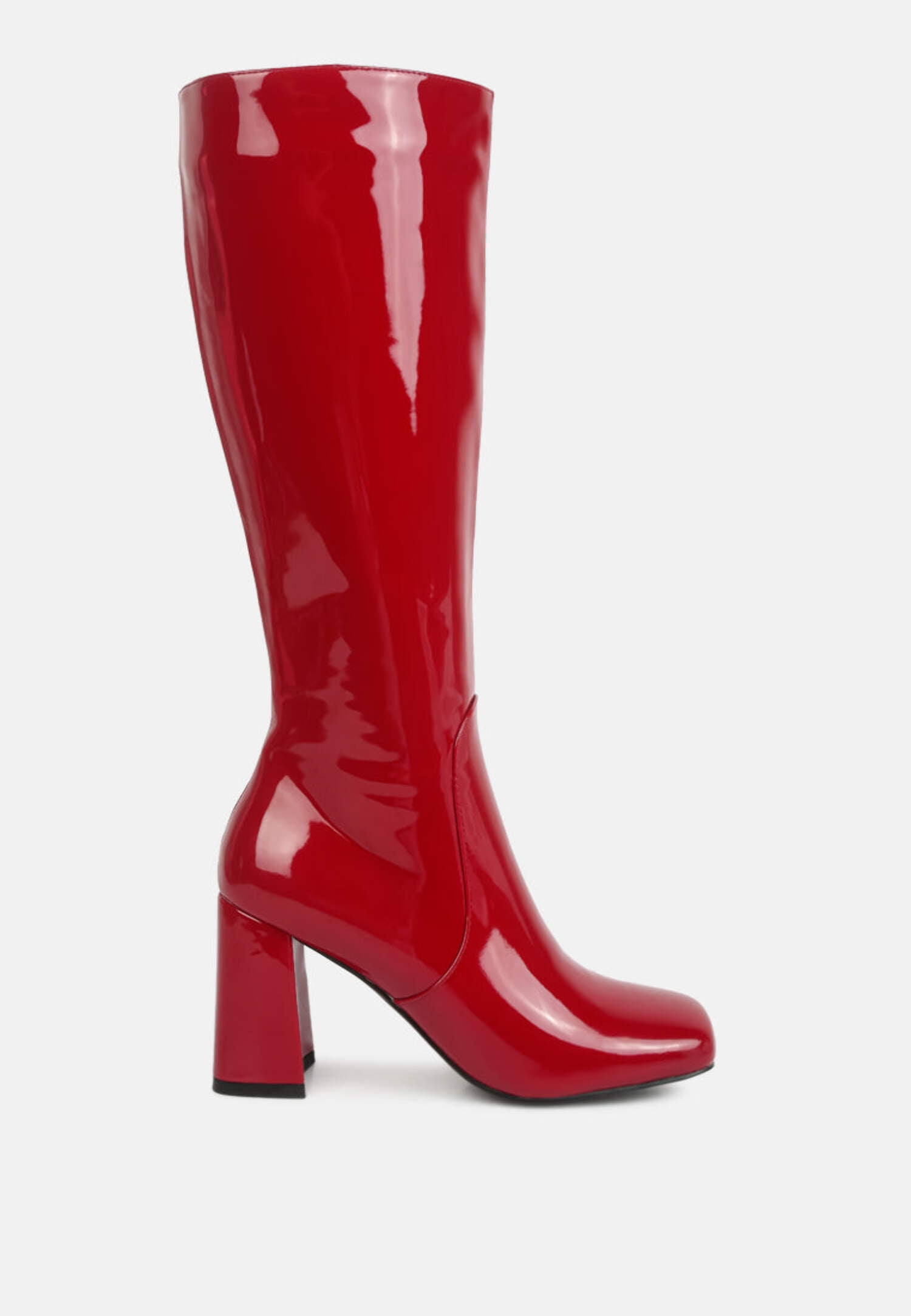 Hypnotize Patent Pu Block Heeled Calf Boots - Walmart.com