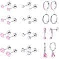 Hypoallergenic Earring Stacks for Women Surgical Stainless Steel Earrings for Sensitive Ears ...