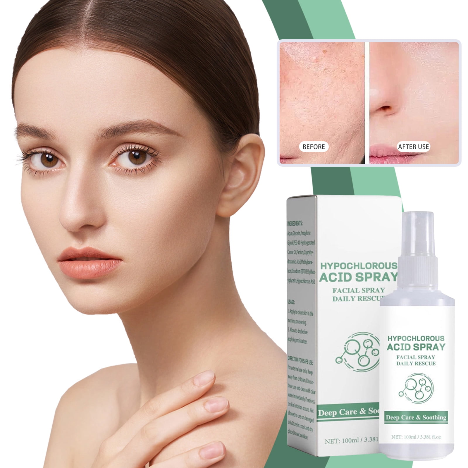 Hypochlorous Acid Spray, Multi Purpose Topical Body & Facial Mist, Support Against Irritation ...