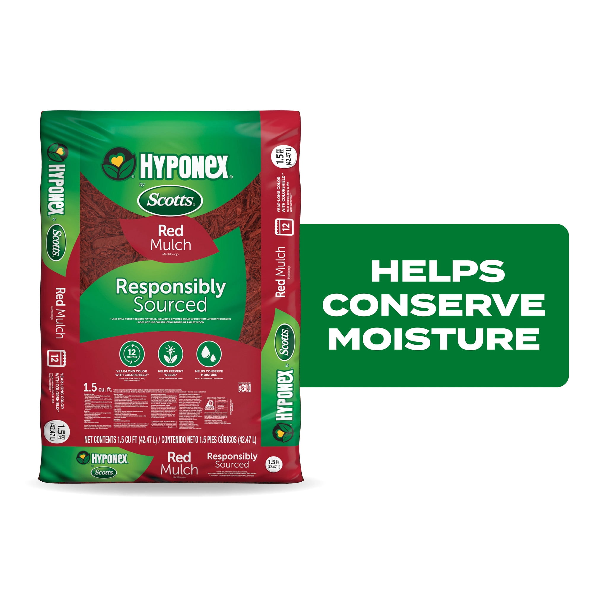 Hyponex by Scotts Red Mulch, for Landscapes and Gardens, 1.5 cu. ft ...