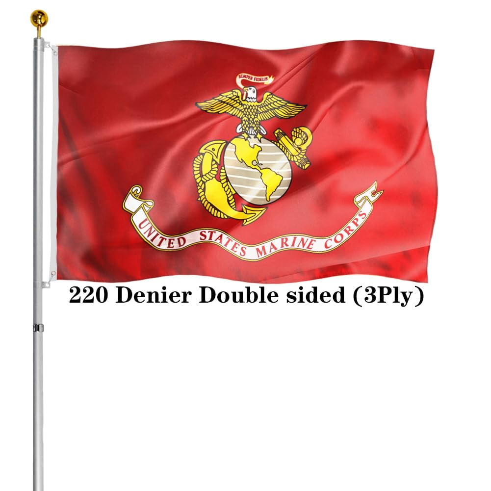 Hypoth Double Sided US Marine Corps Flag 4x6 FT Outdoor- 3Ply Heavy ...