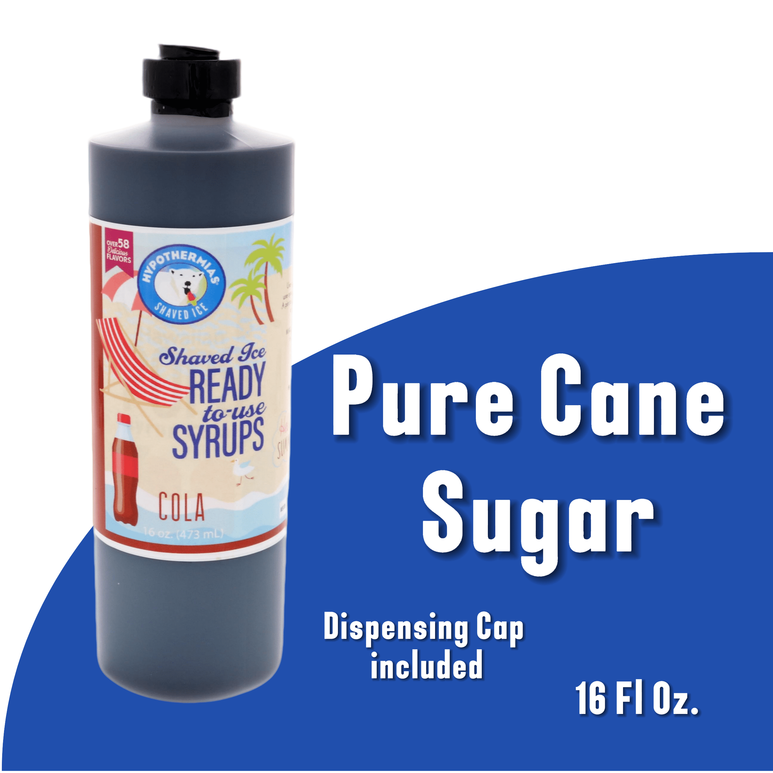 Hypothermias Cola Syrup, 16 Fl Oz, Handcrafted Hawaiian Shaved Ice ...