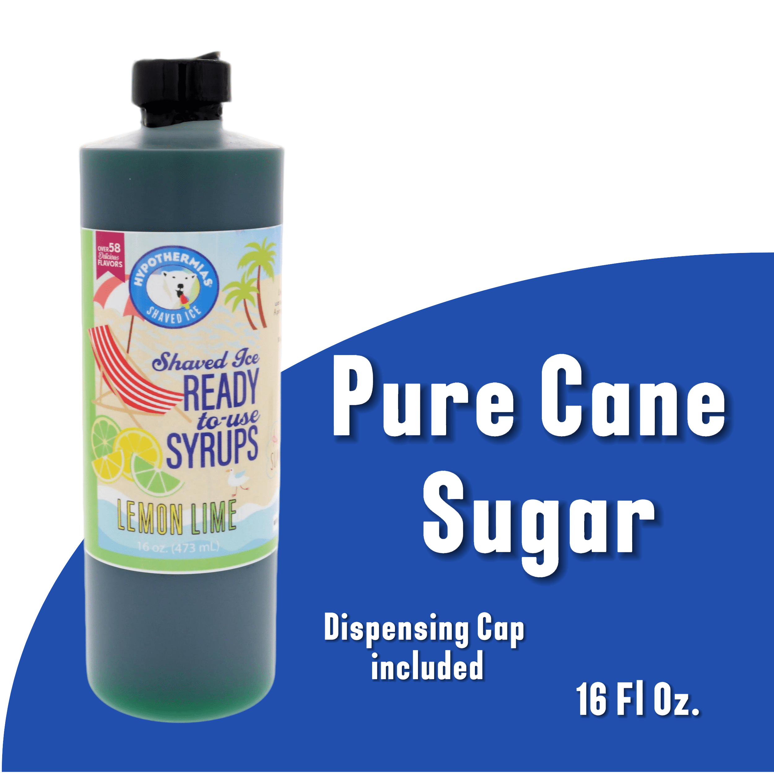 Hypothermias Lemon Lime (16 Fl Oz) Hawaiian Snow Cone Flavor Syrup ...