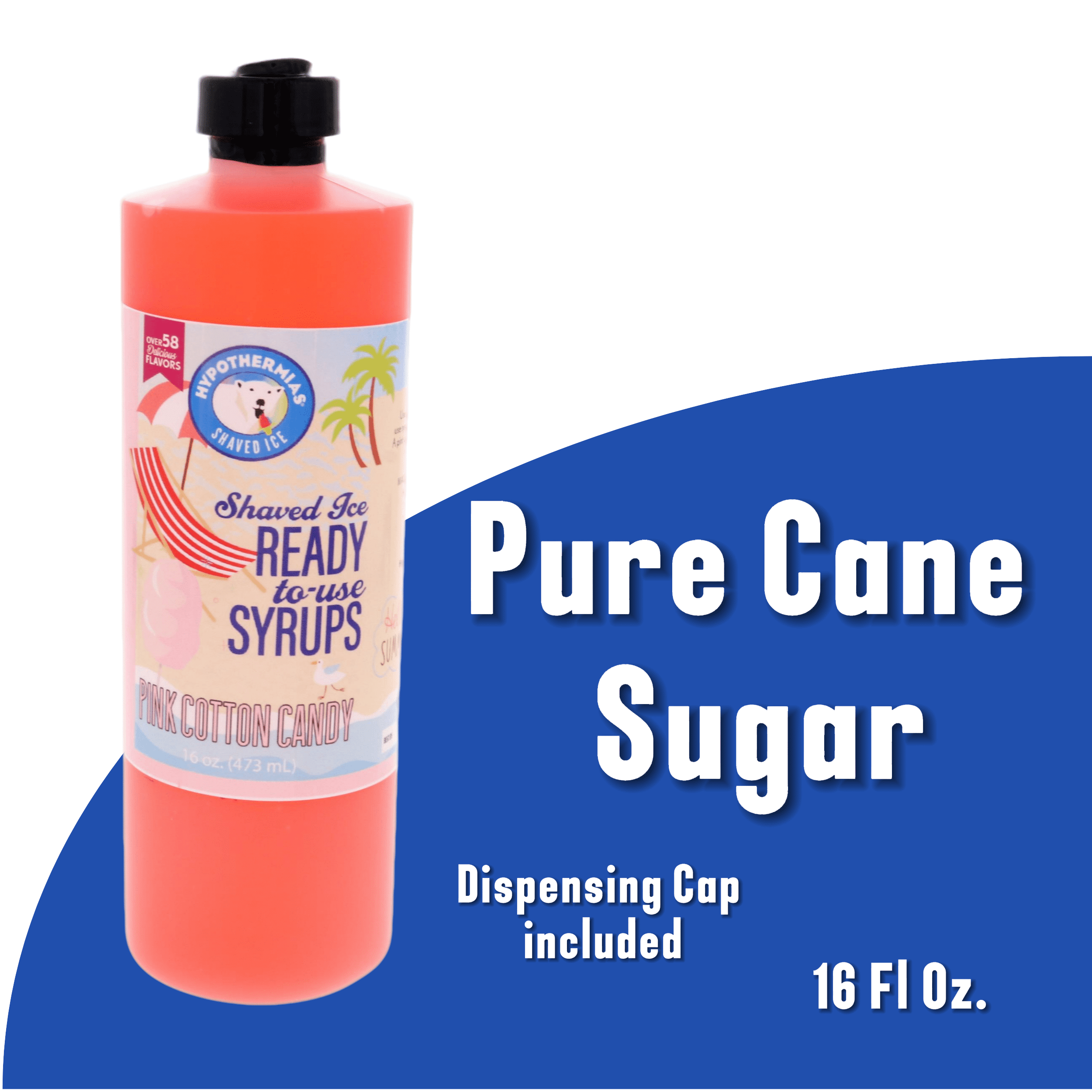 Hypothermias Pink Cotton Candy Syrup, 16 Fl Oz - Handcrafted for Snow ...