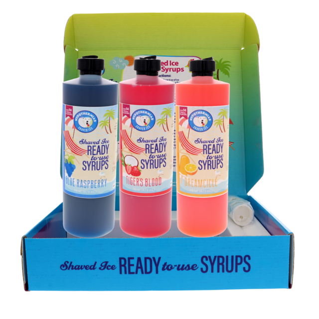 Hypothermias Shaved Ice & Snow Cone Syrup Variety Pack - Blue Raspberry ...