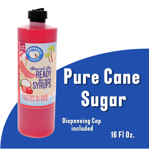 Hypothermias TIGERS BLOOD 16 Fl Oz., Hawaiian Slushy Syrups, Pure Cane ...