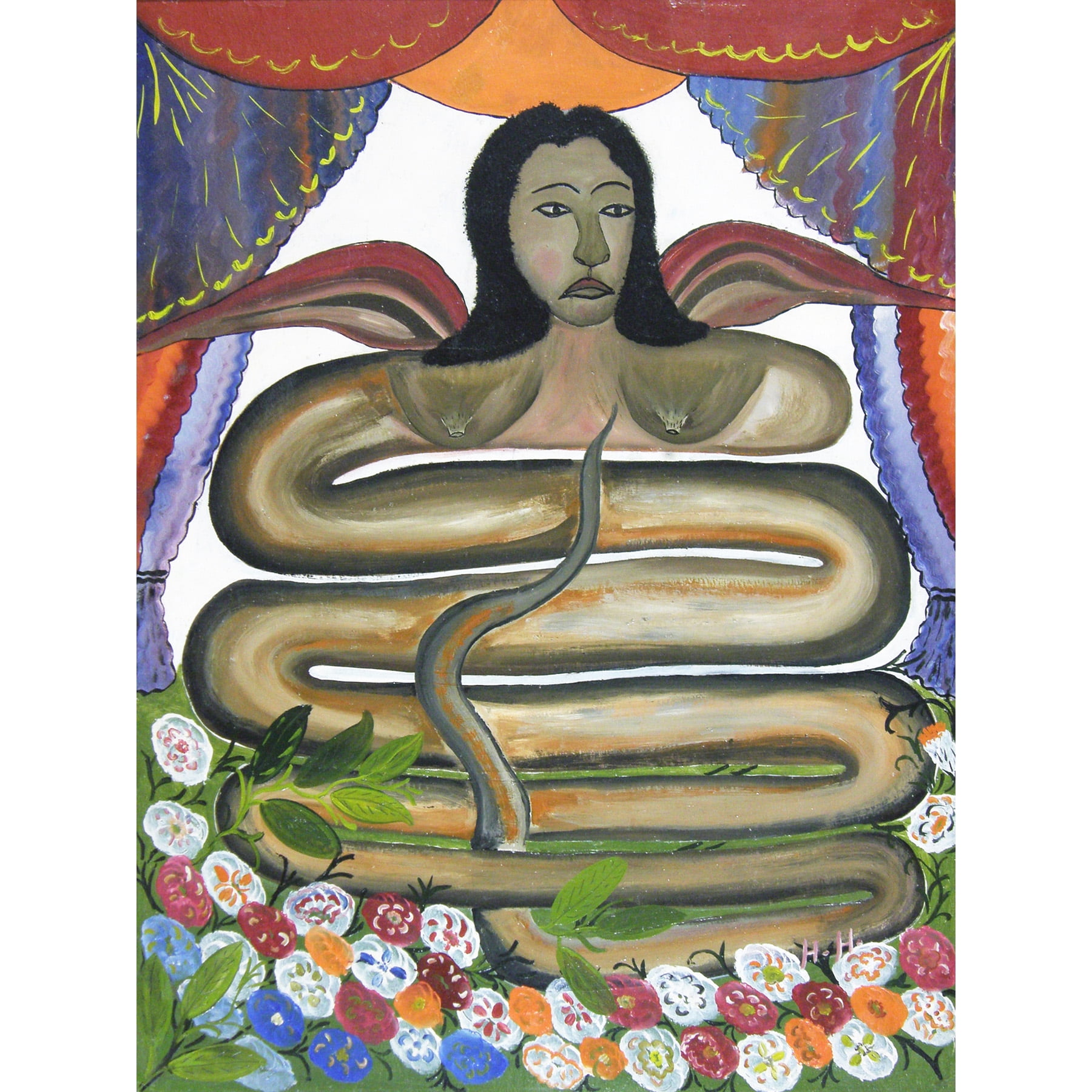 Hyppolite Damballah La Flambeau Occult Snake Painting Extra Large Art ...