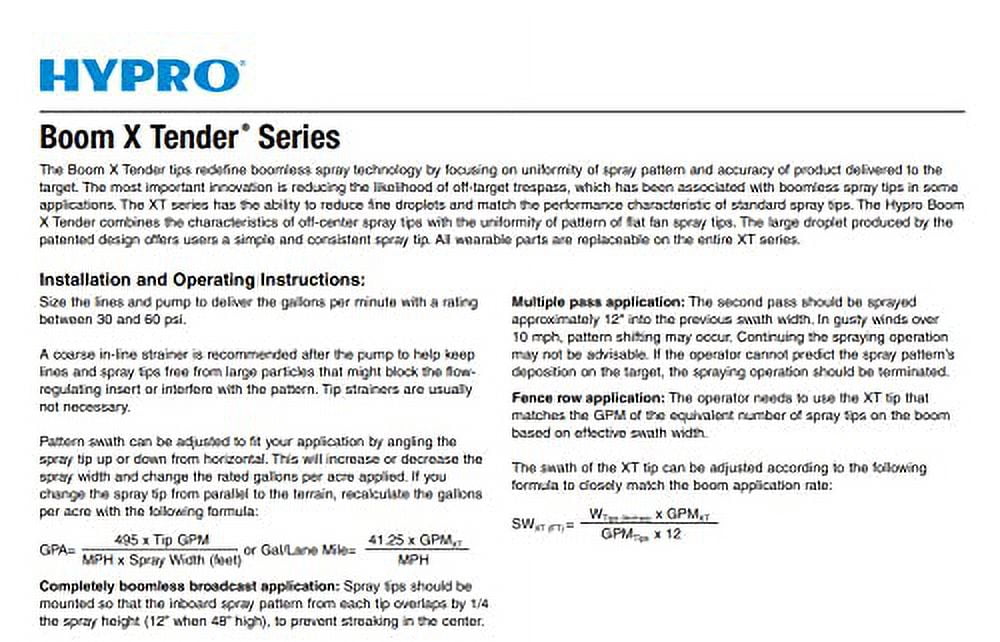 Hypro XT010-GIOKIT X Tender Boomless Green Nozzle Part Kit - Walmart.com