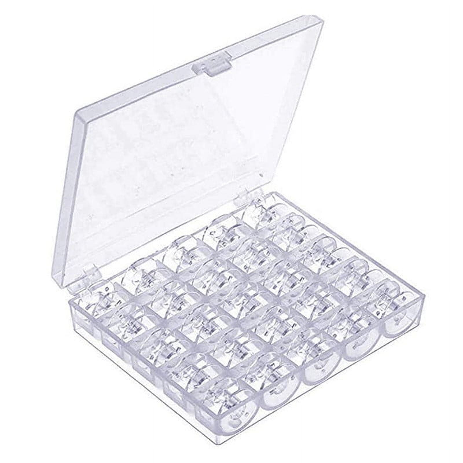 Hyrbek 25-Grid Transparent Thread Spool Box Set Clearance, Bobbins Pcs ...