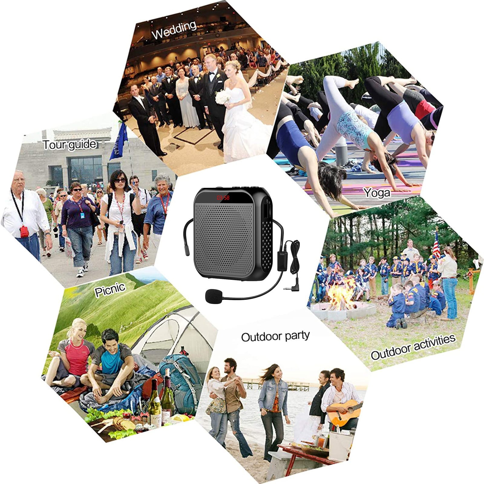 Hyrbek Loudspeaker Microphone Headset Outdoor Bluetooth with Led ...