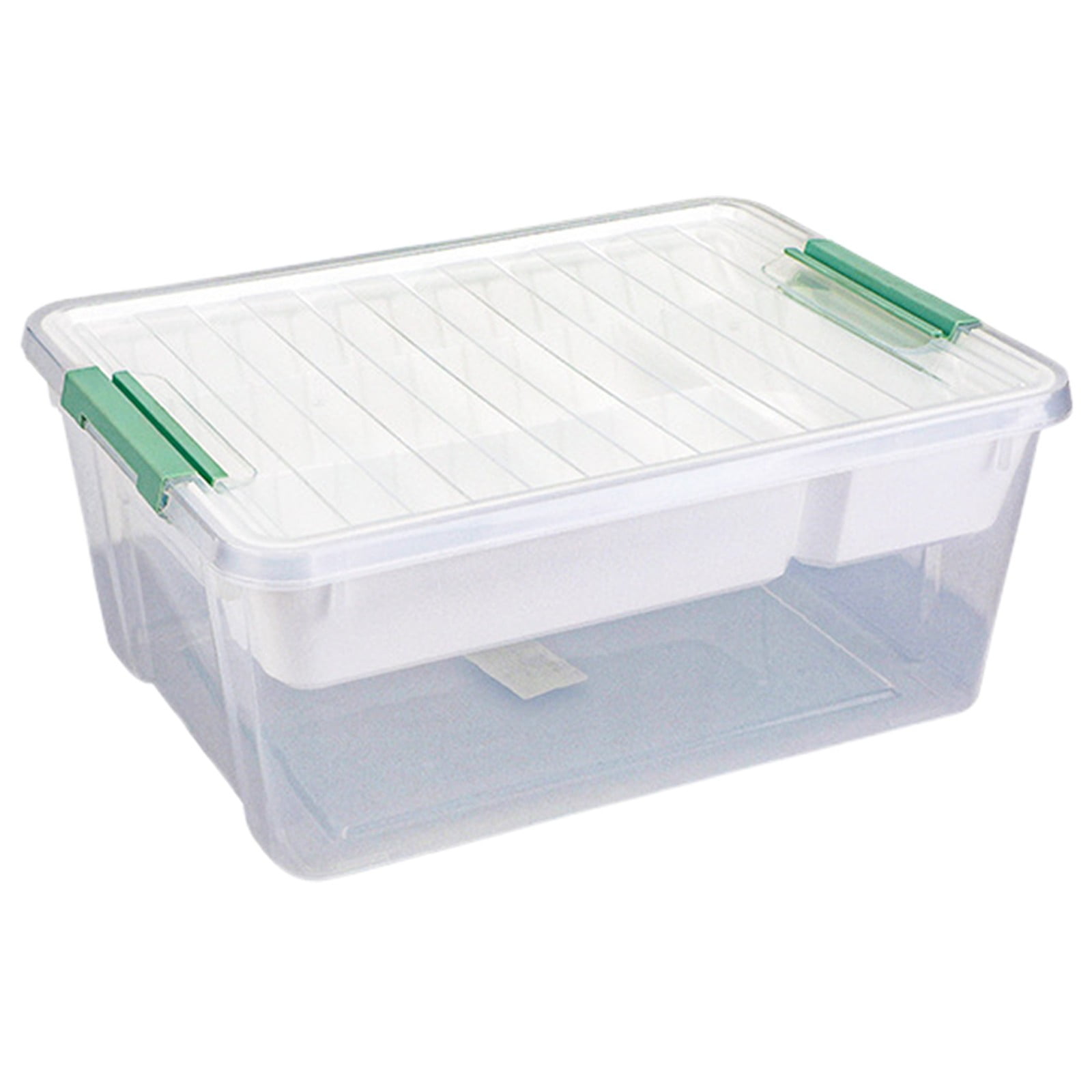 Hyrbek Rack, Plastic Storage Box with Removable 4 Compartments Tray ...