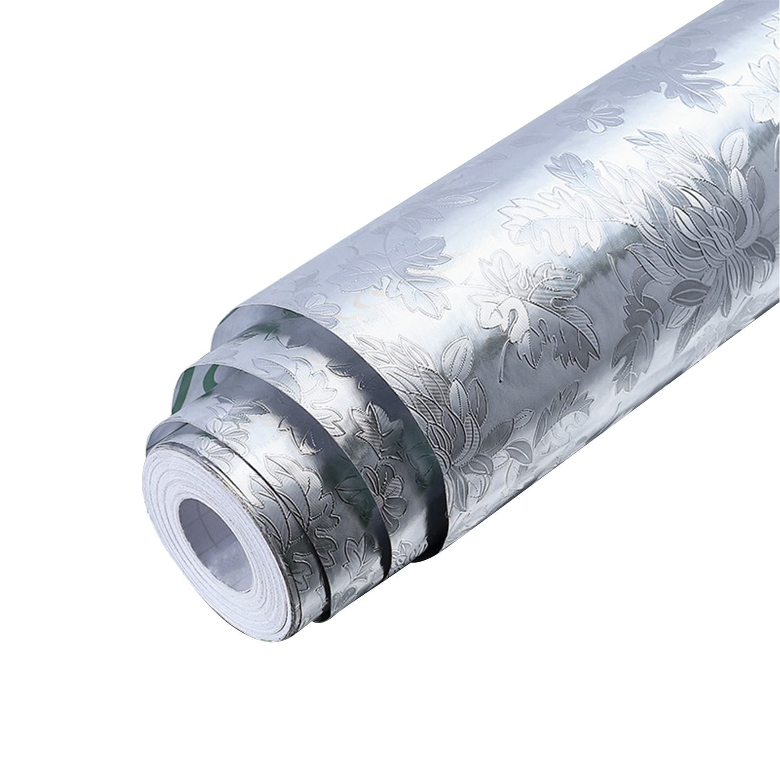 Hyrbek Stickers, Kitchen Oil Proof Aluminum Foil Sticker Silver Chequer ...