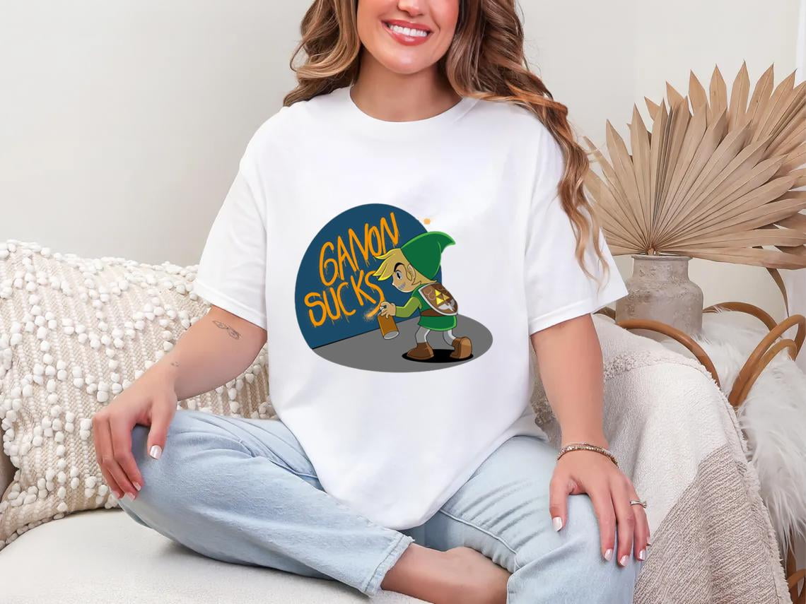 Hyrule Vandalism Funny Game Graffiti Humor T-Shirt, for men & women, up ...