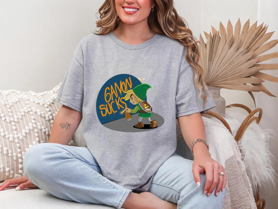 Hyrule Vandalism Funny Game Graffiti Humor T-Shirt, for men & women, up ...