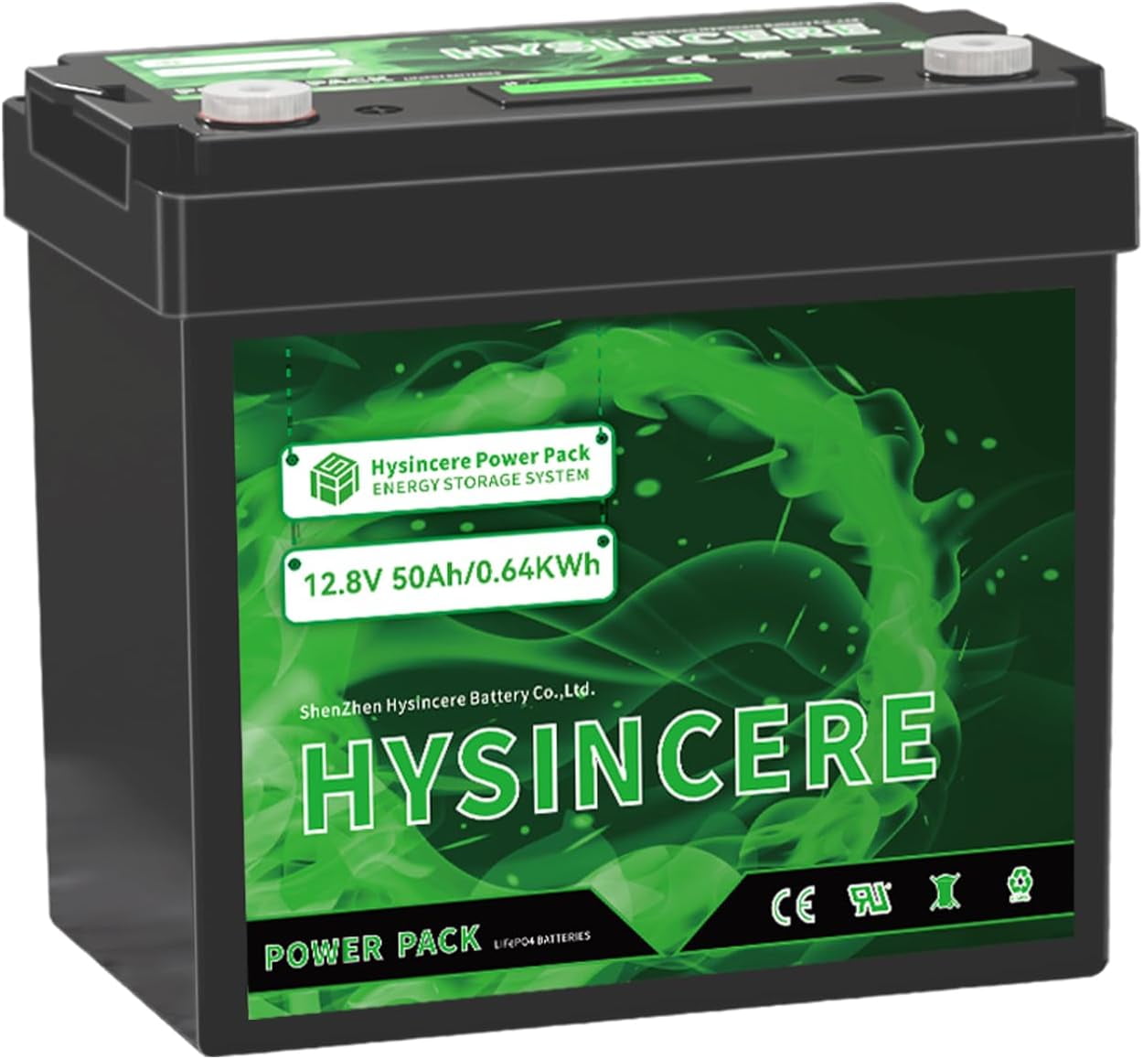 Hysincere 12V 50Ah LiFePO4 Lithium Battery, 50A BMS Deep Cycle ...