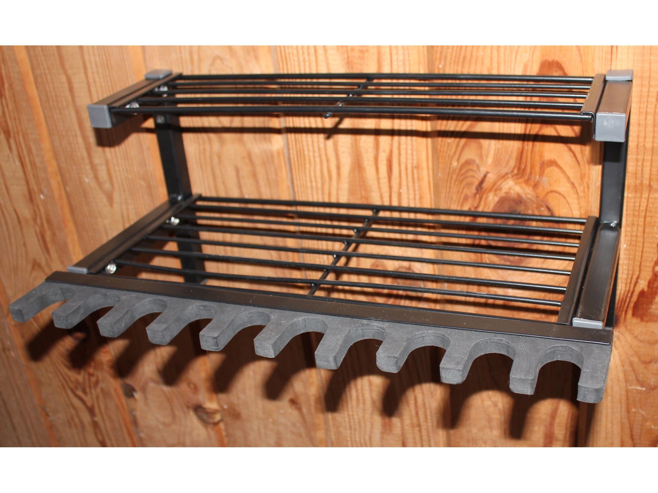 HySkore 10 Gun Rack and Shelf Unit Metal Frame with Foam Padding Black ...