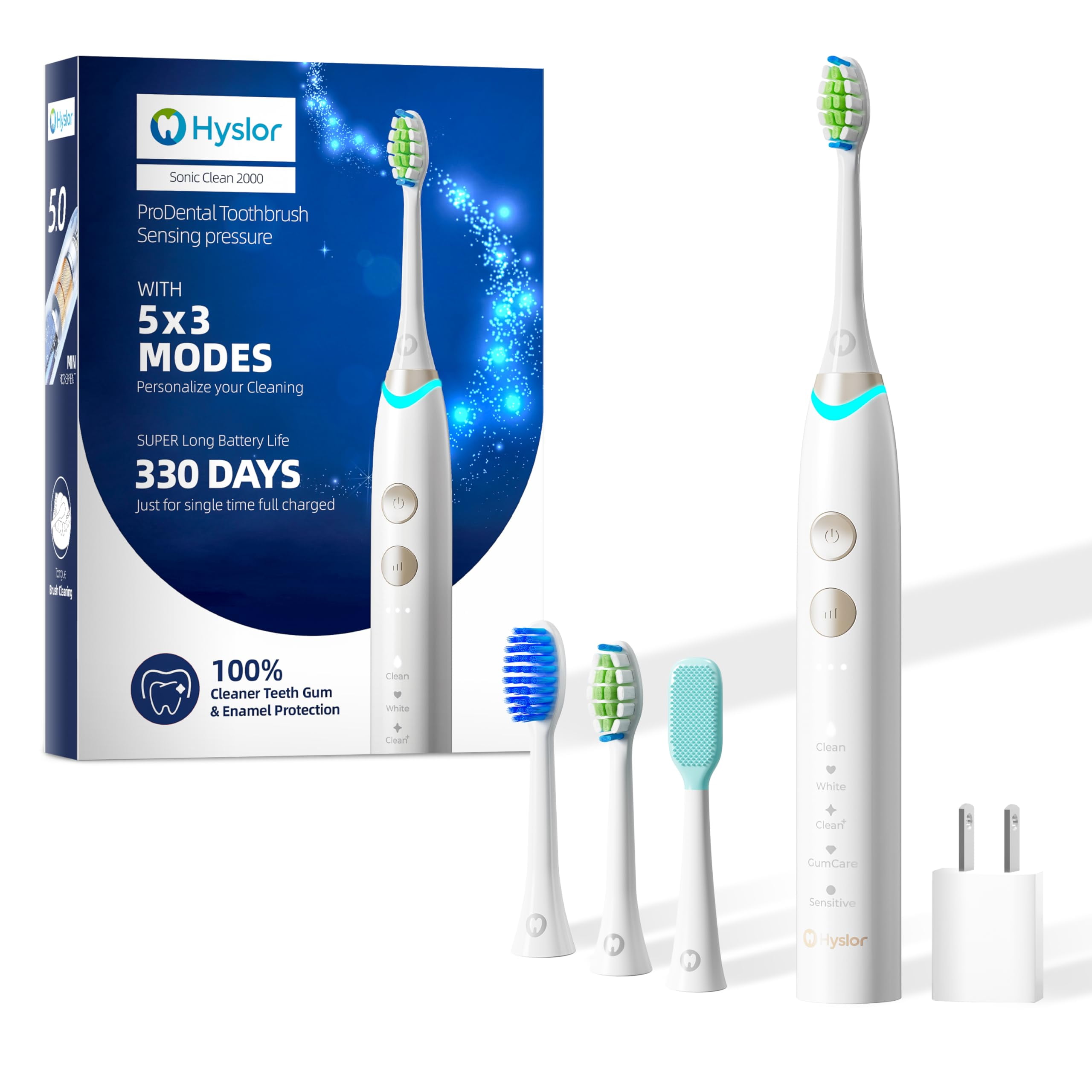 Hyslor Electric Toothbrush, Sonic Electric Toothbrush for Adult, Days ...