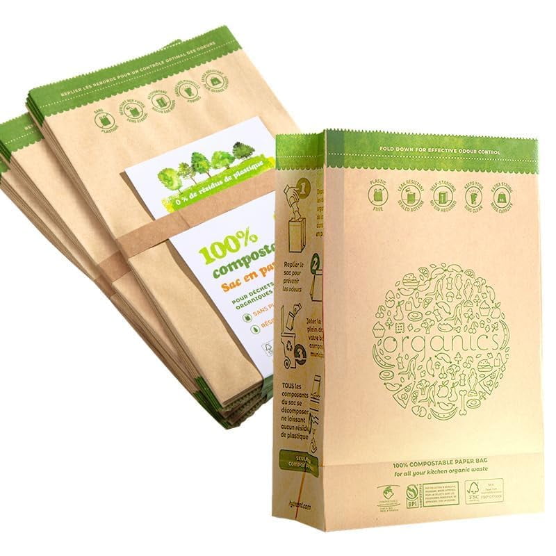 Hytrend-Kitchen Food Waste Bag-35 AIF9 Bags-%100 Compostable paper Bag ...