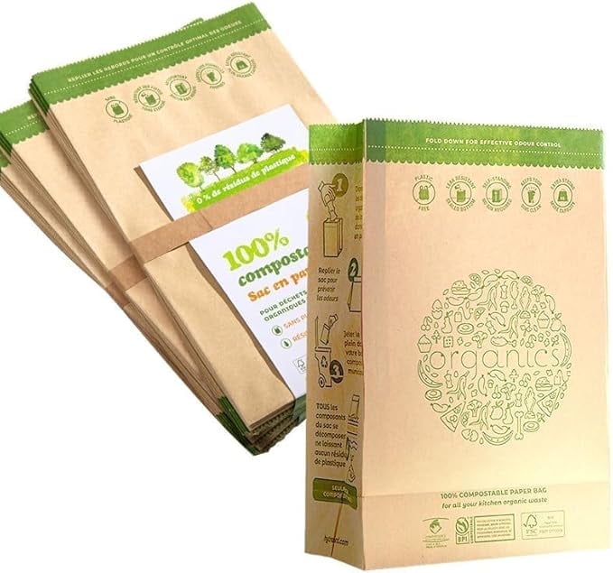 Hytrend 100% Compostable Kitchen Food Waste Bags, 35 Count, Small, Leak ...