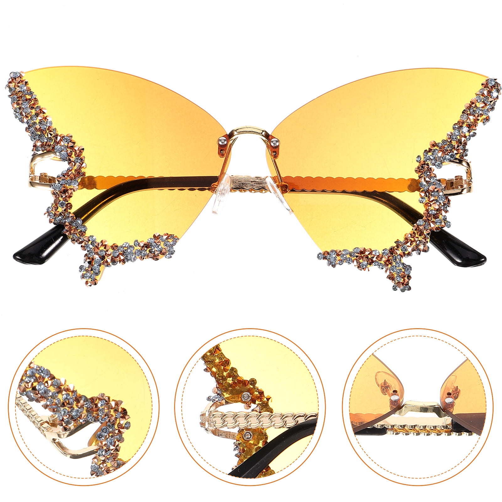 Hytrove 1 Pair Funky Glasses with Rimless Design and UV Protection for ...
