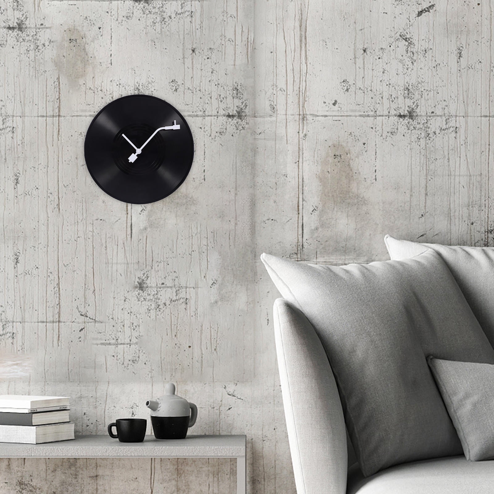 Hytrove Time Telling Vinyl Record Wall Clock White Plastic 1 Set ...