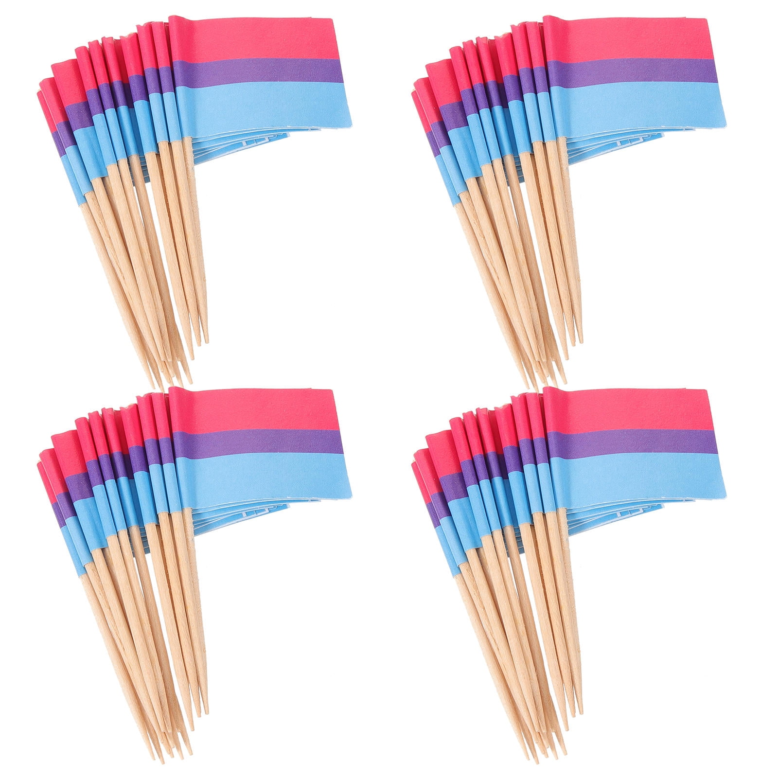 Hytrove Party Fruit Picks Flag Shape Assorted Color 100Pcs 2.6x1.4in ...